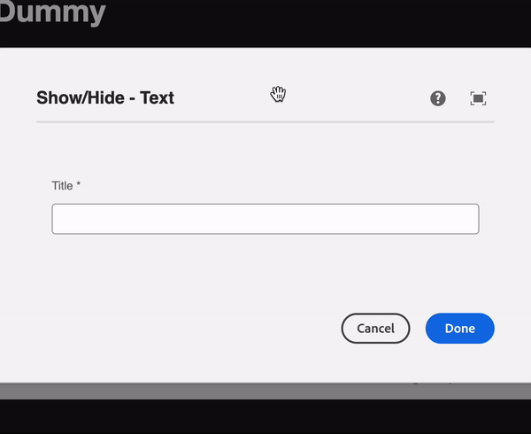 Show and hide AEM dialog fields for any field type